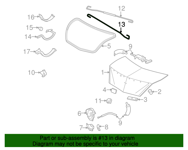 Genuine OEM Acura - Spring, L Trunk Opener Part# 74872-TK4-A00 | Acura ...