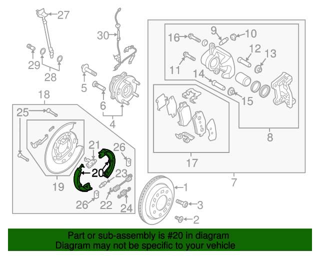 2016-2021 Hyundai Tucson Park Brake Shoes 58305-D3A00 | OEM Parts Online