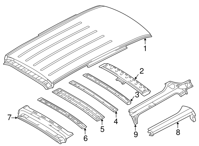 0K52Y-71070 - Roof Rail 2002-2005 Kia Sedona | Kia.Parts Store
