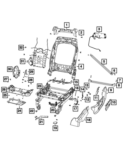 Front Seats - Adjusters, Recliners, Shields and Risers for 2025 Ram ...