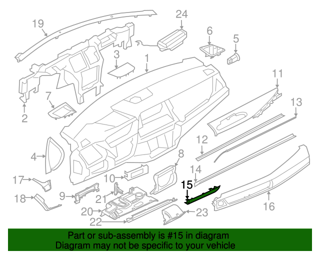 51-45-9-252-543 - Instrument Panel Molding 2015-2019 BMW X6 ...