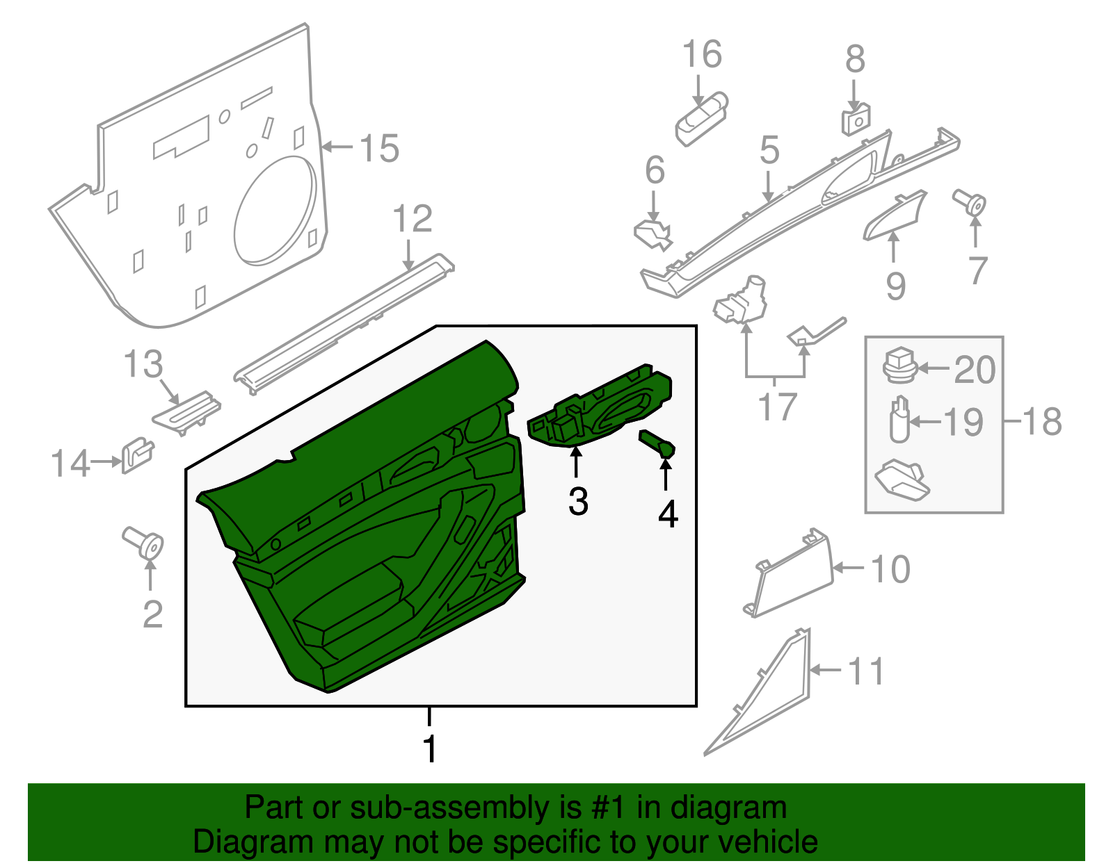 970-555-914-15-DMG - High-Quality Door Interior Trim Panel for 2014 ...