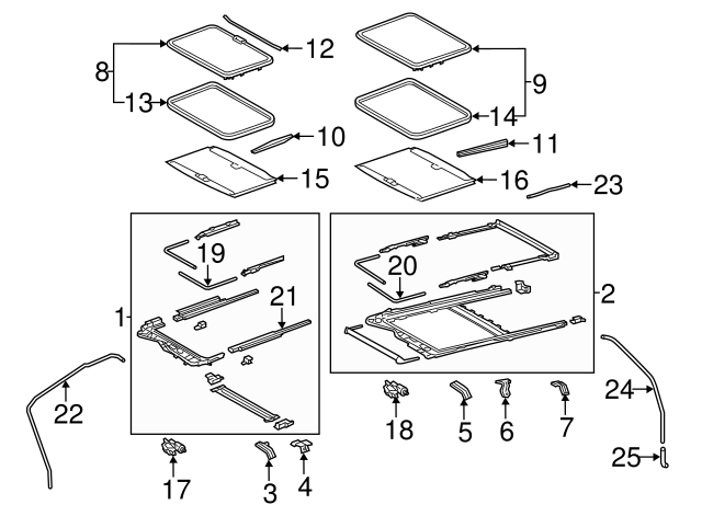 63203-08031 - Sunroof Frame - 2011-2020 Toyota Sienna | OEM Genuine ...
