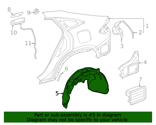 2021-2023 Mercedes-Benz Quarter Panel Splash Shield Rivet 167-690-52-03 ...