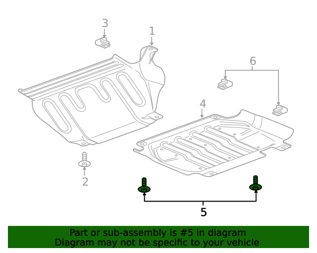 2019-2024 GM Radiator Support Splash Shield Bolt 11602140 ...