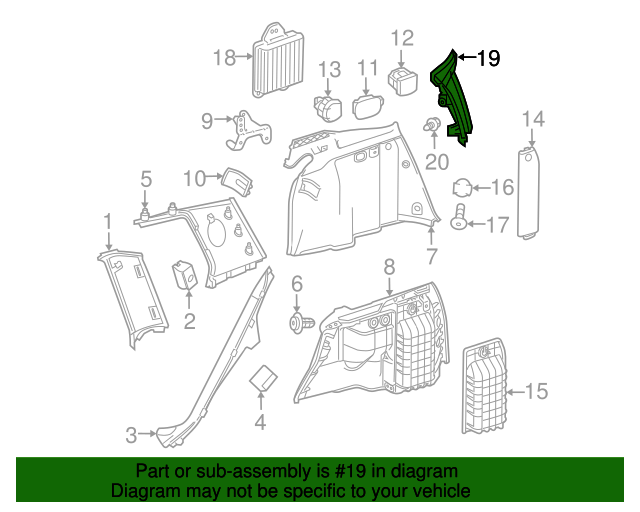 253-690-77-03 - Rear Pillar Trim 2016-2022 Mercedes-Benz | Mercedes ...
