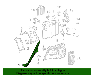 253-690-36-01-9051 - Lower Pillar Trim 2016-2022 Mercedes-Benz ...