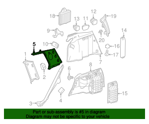 253-690-24-25-9051 - Upper Quarter Trim 2016-2019 Mercedes-Benz ...
