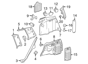 253-690-77-03 - Rear Pillar Trim 2016-2020 Mercedes-Benz | Mercedes ...