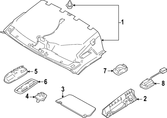 2022-2024 Ford E-Transit Front Headliner Side Bracket MK4Z-6152166-B ...