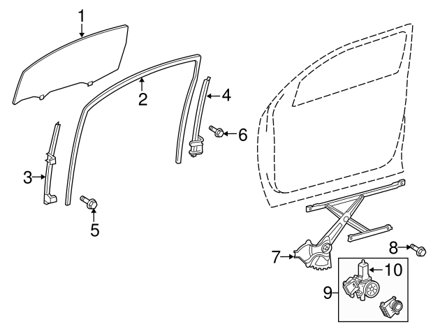 68141-0C030 - Window Channel 2007-2022 Toyota | AutoNationParts.com