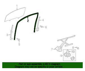 2007-2022 Toyota Glass Run 68141-0C030 | Toyota Parts