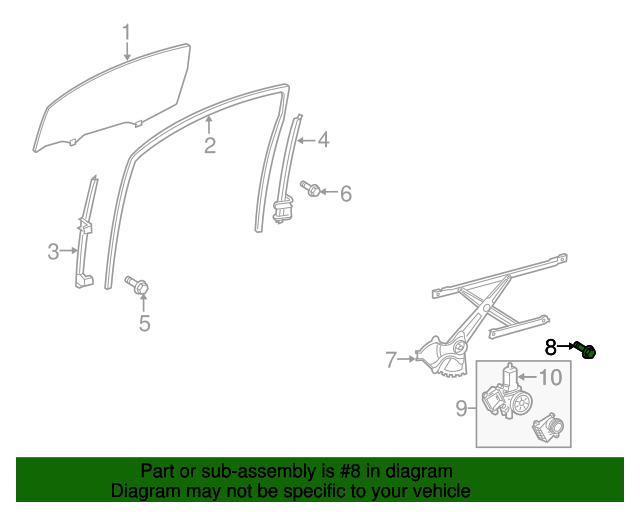 2007-2022 Toyota Window Regulator Front Bolt 90109-A0031 | Toyota Parts ...