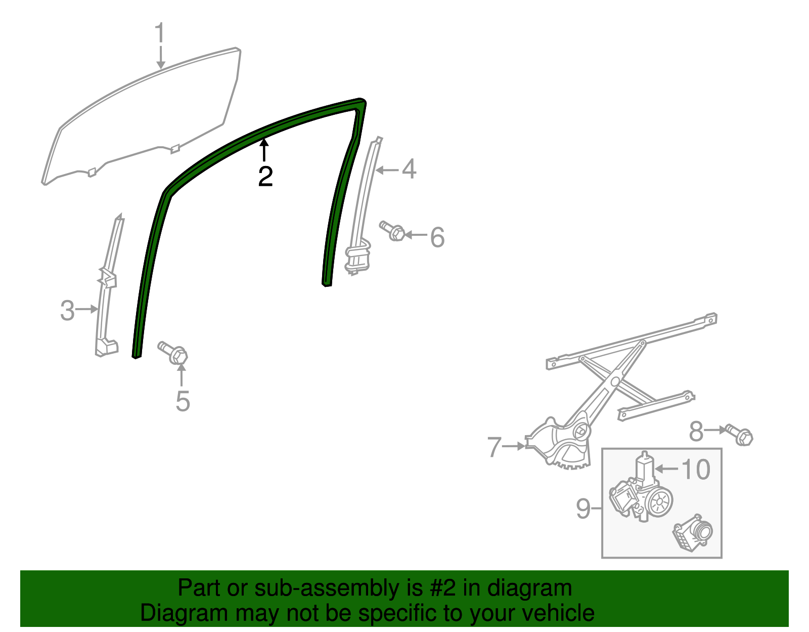 68141-0C030 - Glass Run - 2007-2020 Toyota | Toyota Parts Delivered