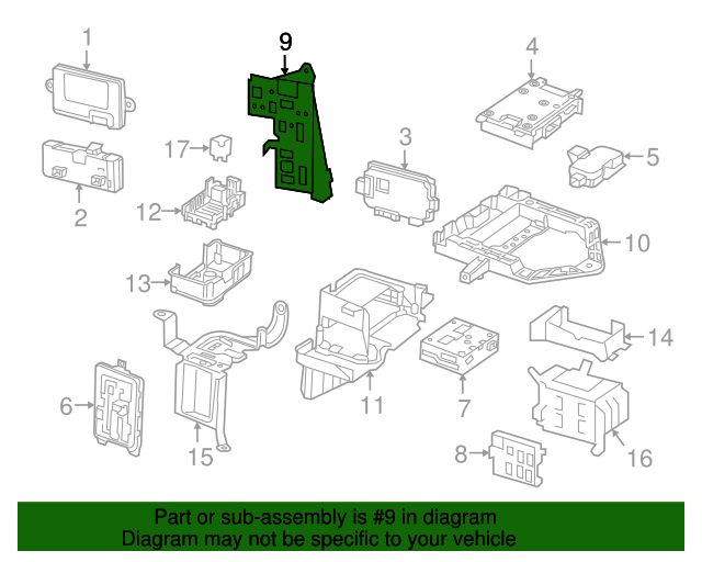 205-545-54-40 - Control Module Mount Bracket 2017-2018 Mercedes-Benz ...