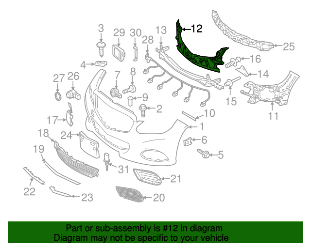 212-885-50-65 - Bumper Cover Reinforcement 2014-2016 Mercedes-Benz ...