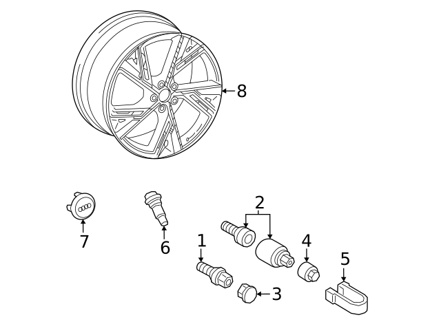 2024 Audi Wheel, Alloy 4K0-601-025-CT | Genuine Audi Part
