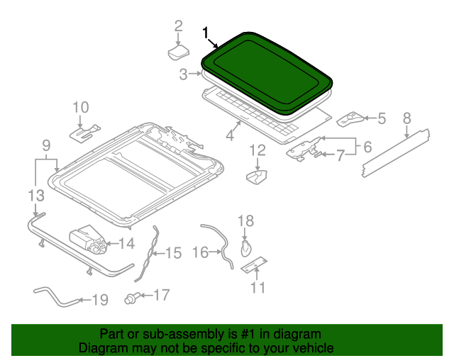 4F0-877-071-C - Sunroof Glass 2005-2011 Audi | Audi OEM Parts