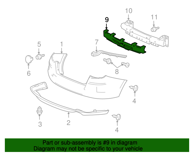 71570-TP6-A00 - Absorber, Rear Bumper - 2010-2012 Honda | Honda Factory ...