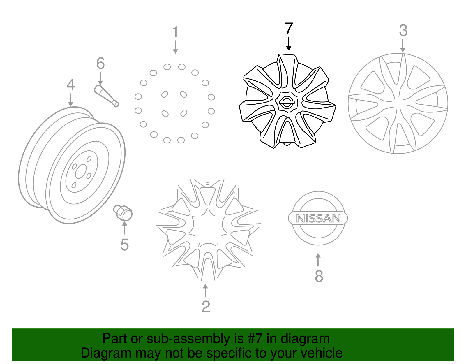 2012-2019 Nissan Wheel Cover 40315-3BA0B | OEM Parts Online