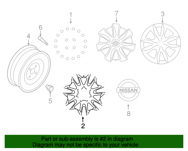 40300-3BA1C - Wheel, Alloy 2013-2014 Nissan | Nissan Parts ...