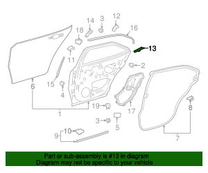 2018-2023 Toyota Camry Door Window Belt Weatherstrip Spacer 67857-06030 ...
