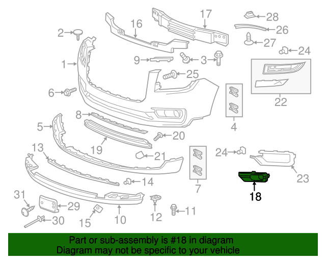 2013-2017 GMC Black Passenger Side Front Lower Grille 20982388 GM ...