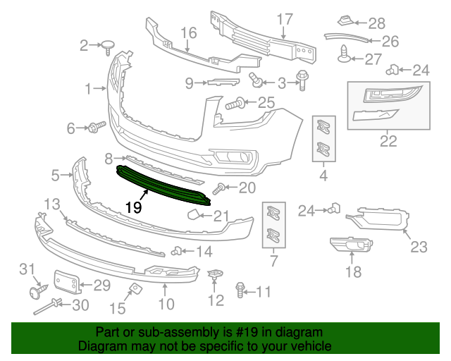 20982391 - Black Front Lower Grille 2013-2017 GMC | Londoff Discount Parts