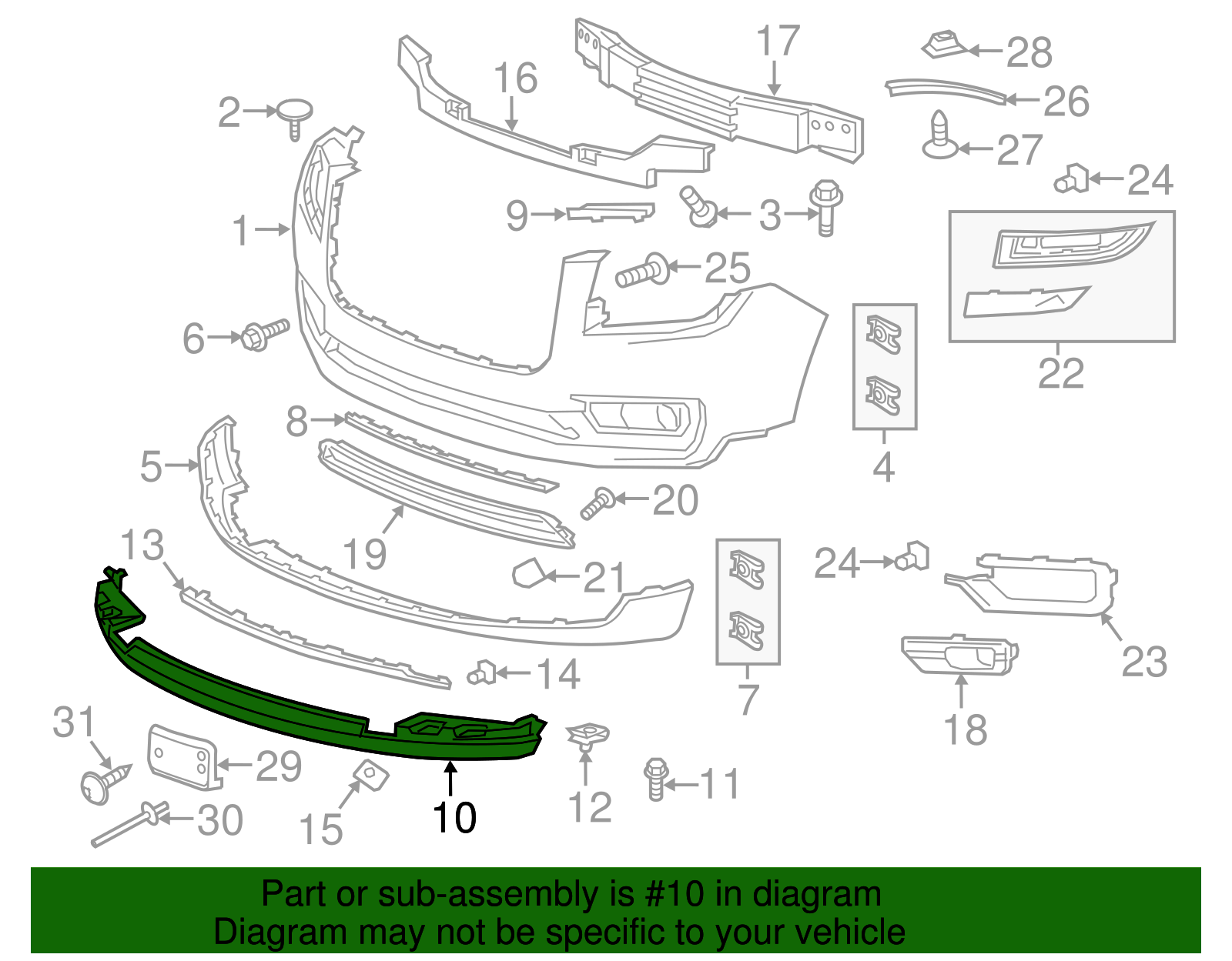 20982397 - Black Front Bumper Fascia Extension 2013-2017 GMC | Gateway ...
