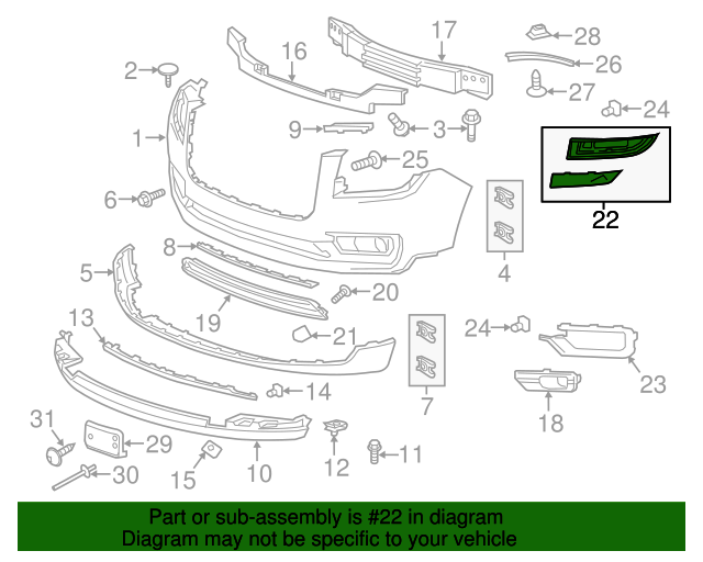 2013-2017 GMC OEM NEW 13-17 GM GMC Acadia Front Bumper Passenger Side ...