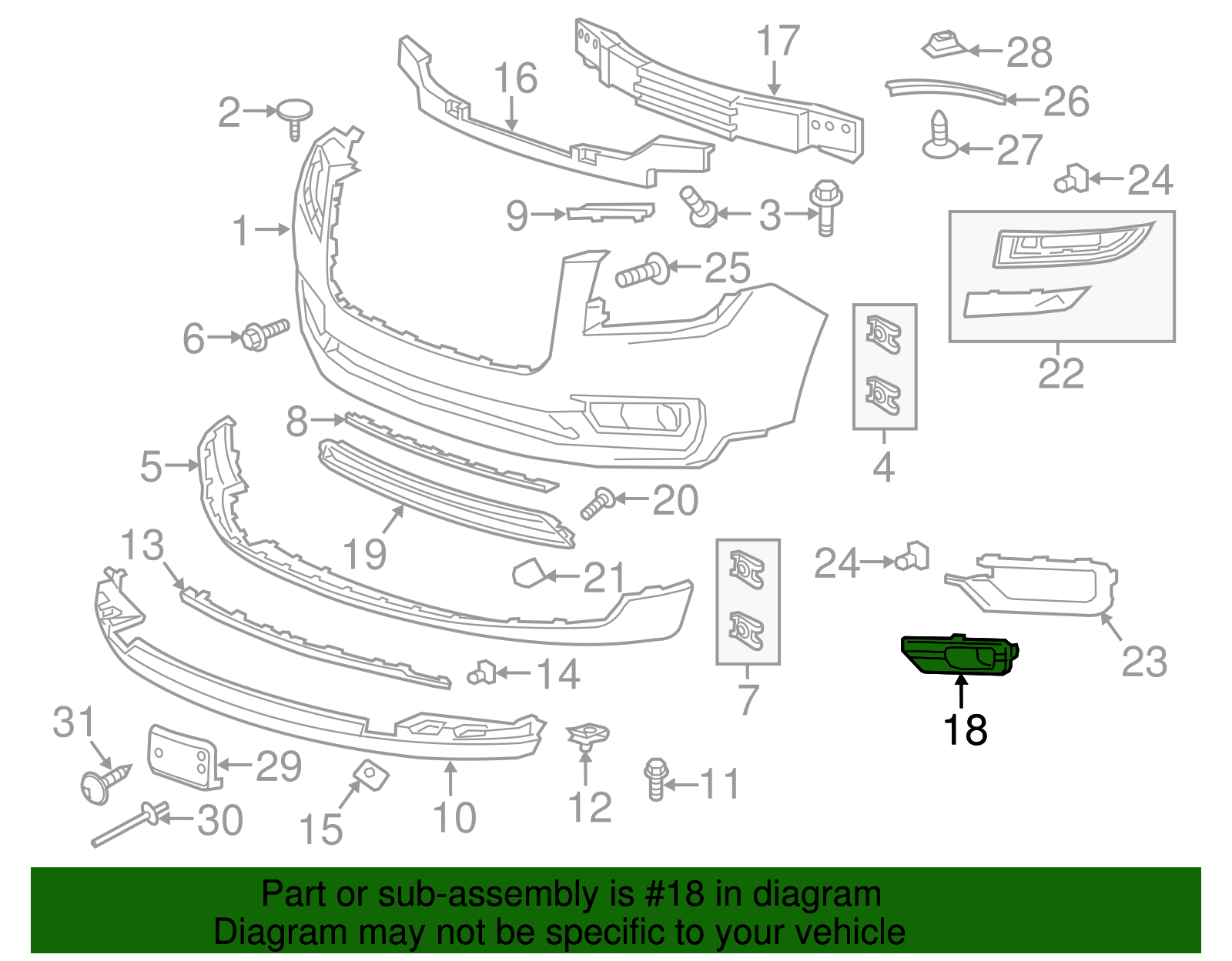 2013-2017 GMC Front Driver Side Lower Grille 20982389 GM ...