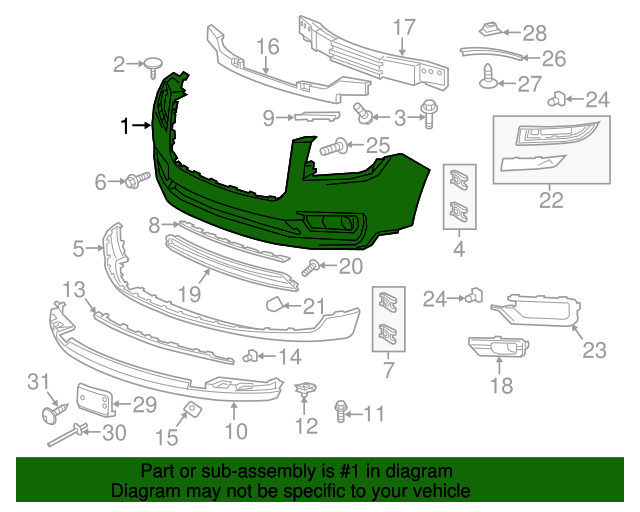2013-2017 GMC Front Upper Bumper Cover 23350830 GM | GMPartsDirect.com