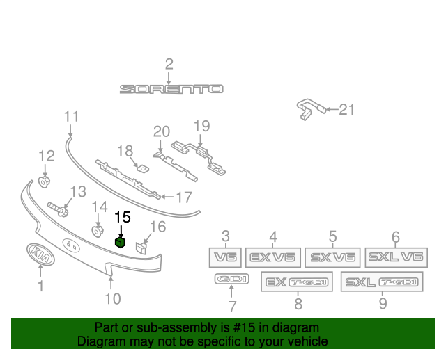 2016-2020 Kia Sorento OEM NEW 2016-20 Kia Sorento Wagon Bolt-Insert ...