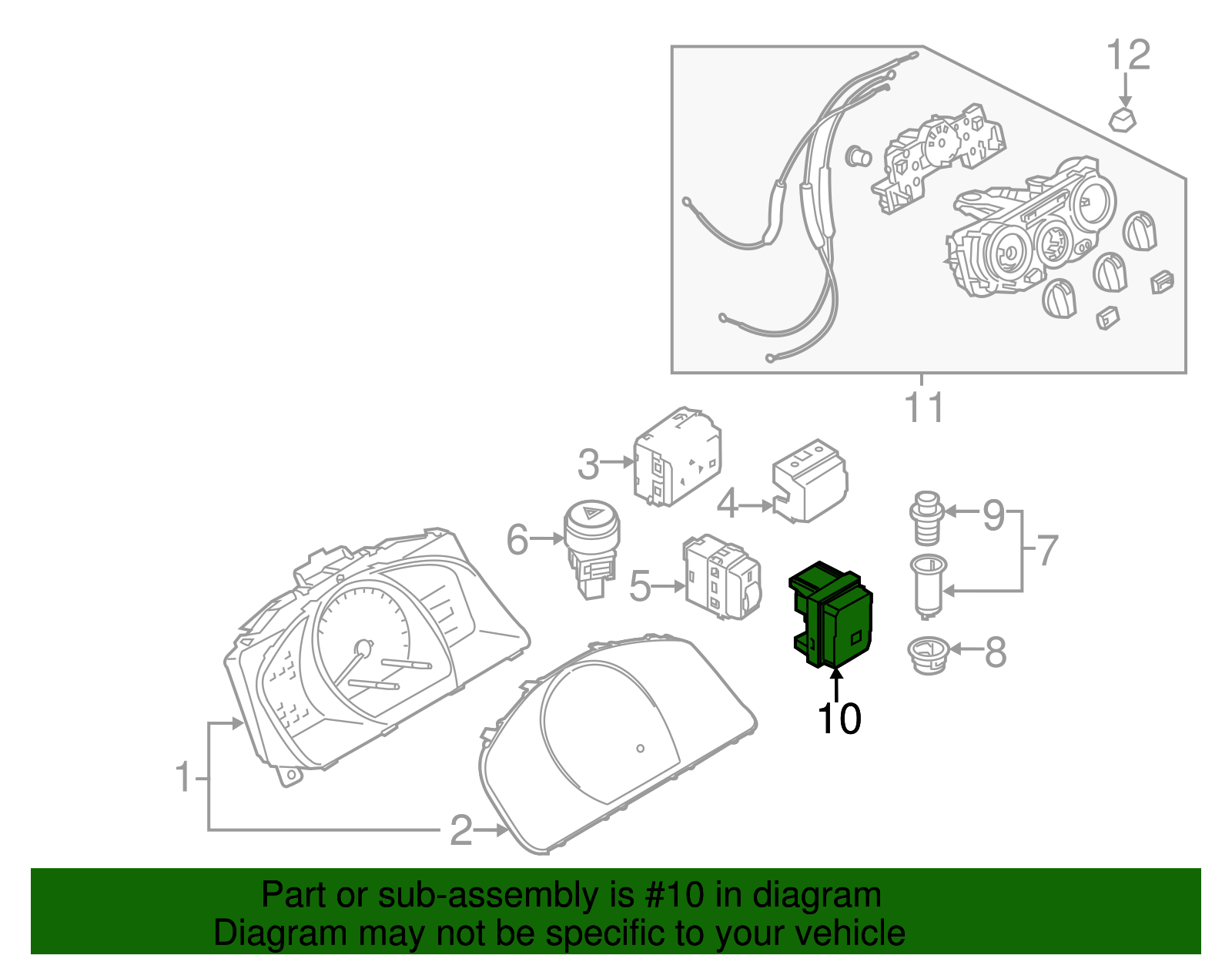 2008-2021 Nissan Air Bag System Status Indicator 25020-9EH0B | Ziegler ...