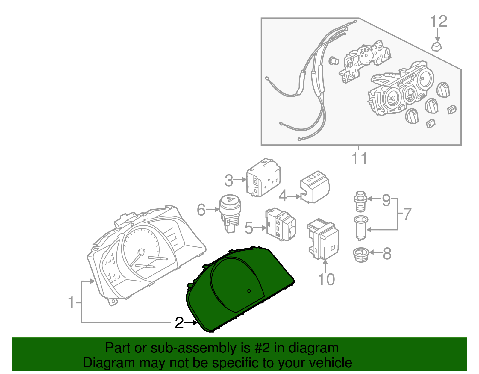 2013-2021 Nissan NV200 Cluster Lens 24813-3LM0A | Bill Kay Nissan Parts