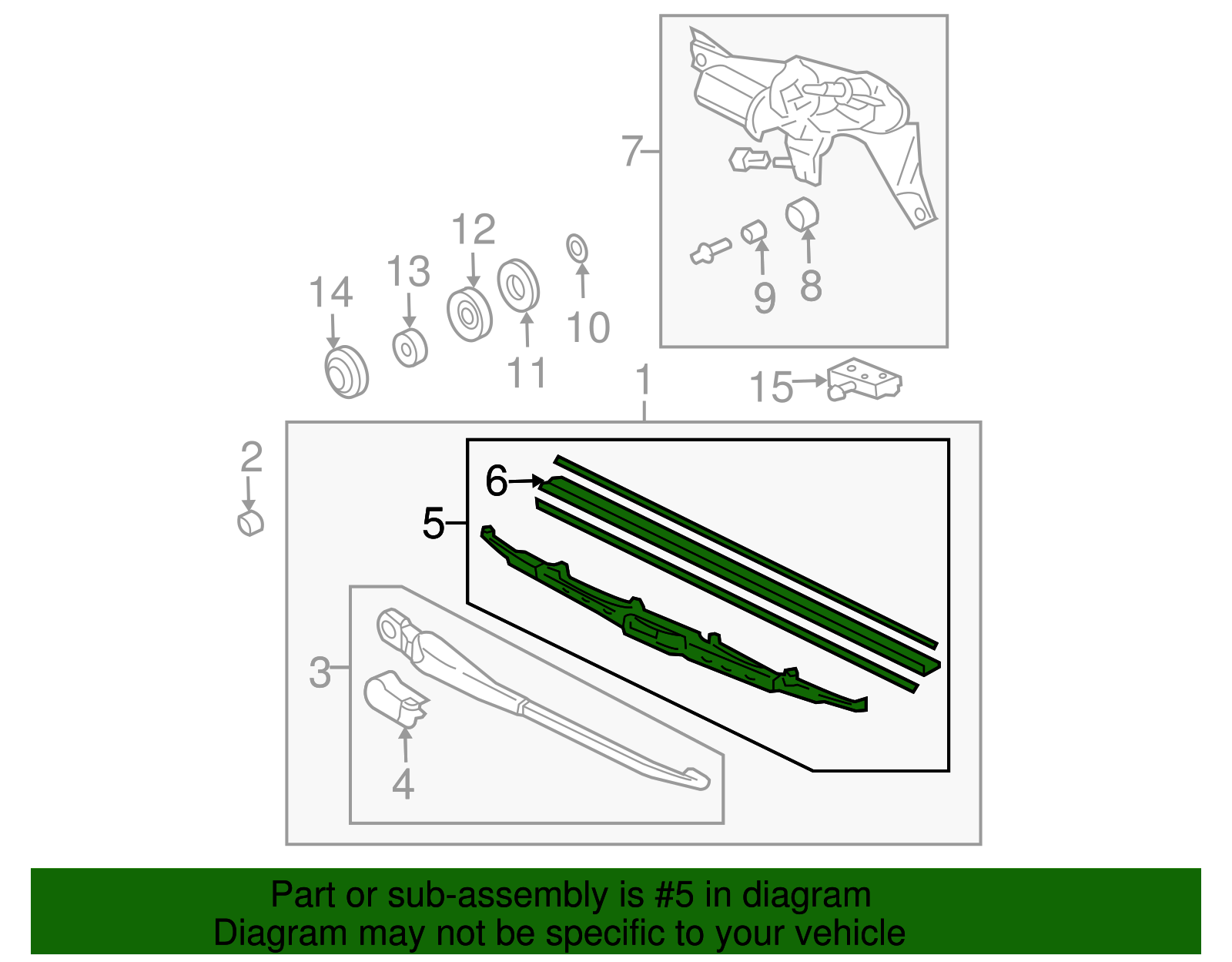 OEM 2003-2014 Honda Back Glass Wiper Blade 76730-S2X-003 | Honda ...