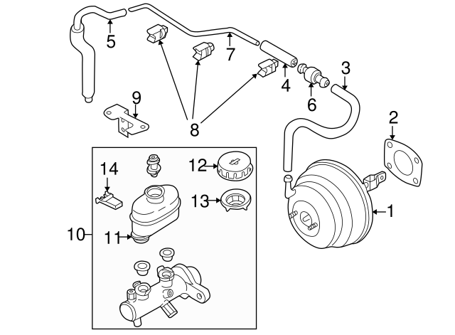 1995-2001 Nissan Brake Booster Check Valve (S13 S14 Z32) (97+) 47478 ...