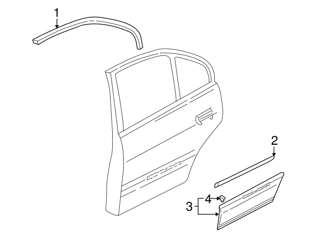 1992-2003 Mitsubishi Lower Molding Clip MB404094 | Mitsubishi Parts ...
