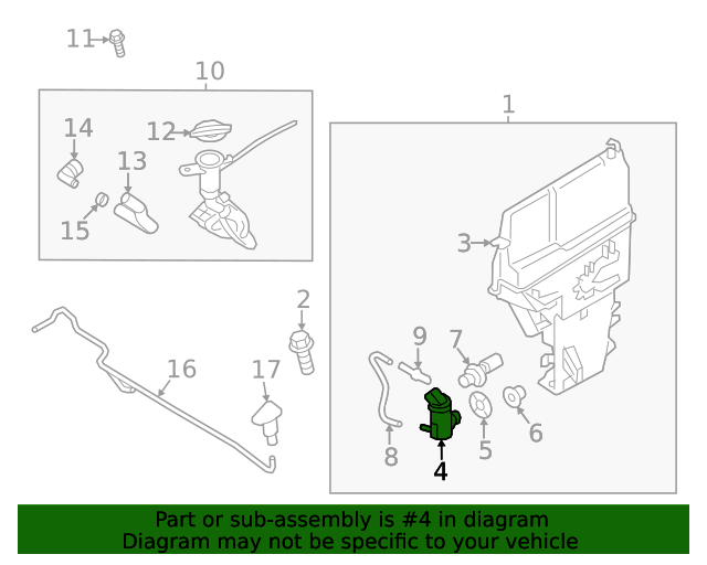 98510-3T500 - Windshield Washer Pump 2017-2023 Hyundai ...