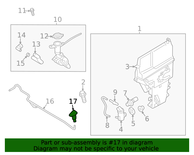 Genuine Washer Nozzle for 2007-2024 Hyundai | Part# 98630-3J000 ...