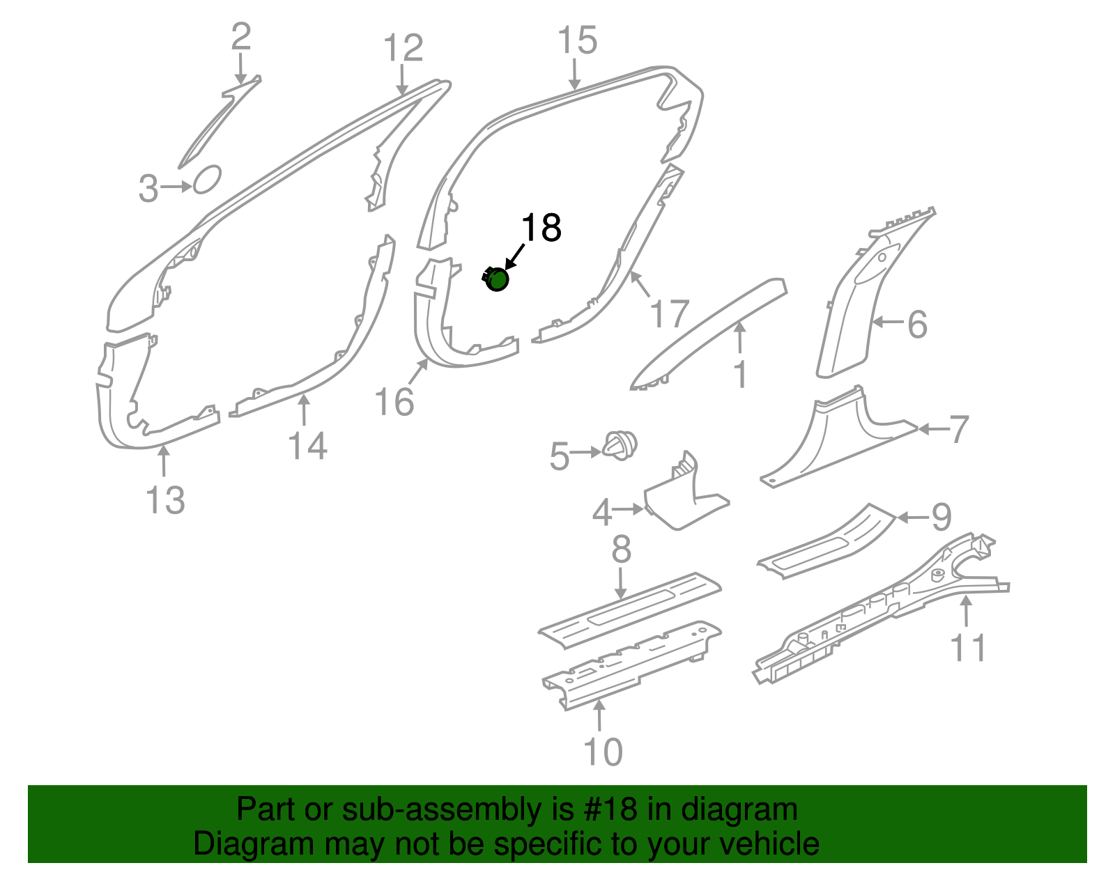 2010-2024 Jaguar Door Trim Panel Retainer Clip C2D5429 | Haper Jaguar Parts