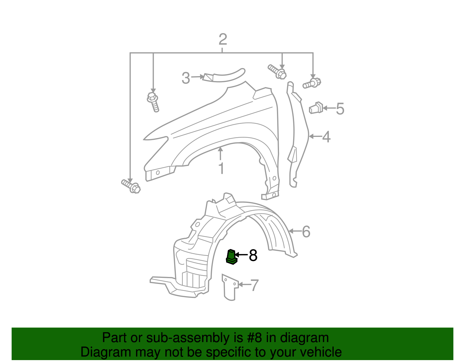 53888-48010 - Fender Liner Retainer Clip 2004-2015 Lexus | Lexus of ...