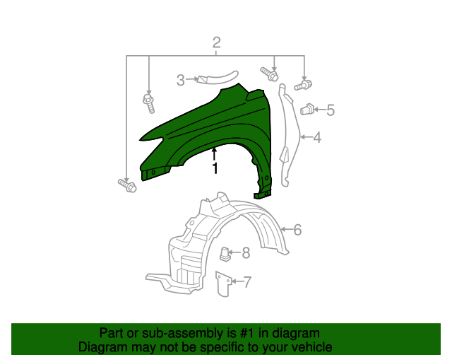 53801-0E010 - Fender Assembly 2004-2009 Lexus | Longo Lexus Parts