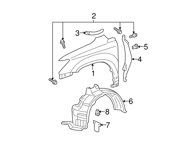 53801-0E010 - Fender Assembly 2004-2009 Lexus | Longo Lexus Parts
