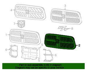 2013-2024 Ram Grille 68094301AC | Mopar Parts Canada