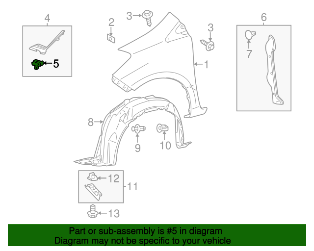 2012-2018 Toyota Yaris Upper Seal Retainer Clip 55799-52020 | Toyota ...