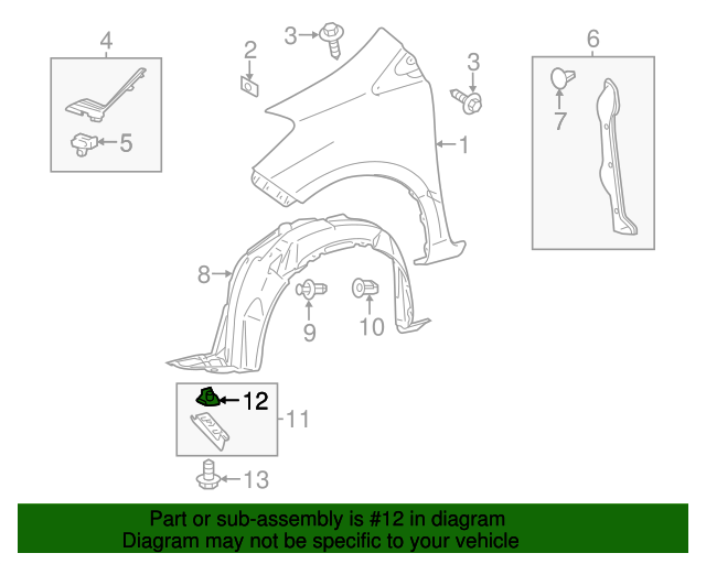 1993-2023 Toyota Liner Extension Retainer 53879-17020 | Toyota Parts Center