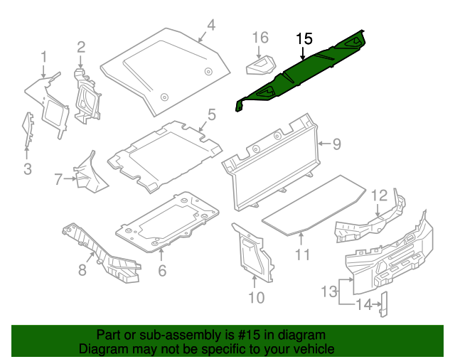 51-47-7-316-098 - Rear window shelf 2014-2020 BMW i8 | AutoNationParts.com