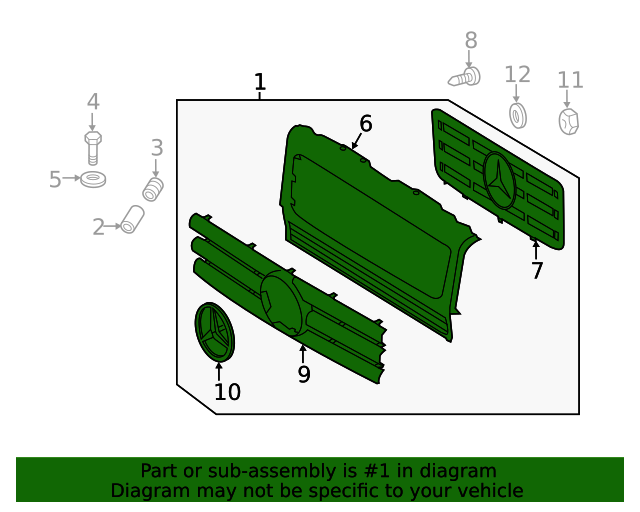 463-880-03-23 - Grille 2009-2015 Mercedes-Benz | AutoNation Parts