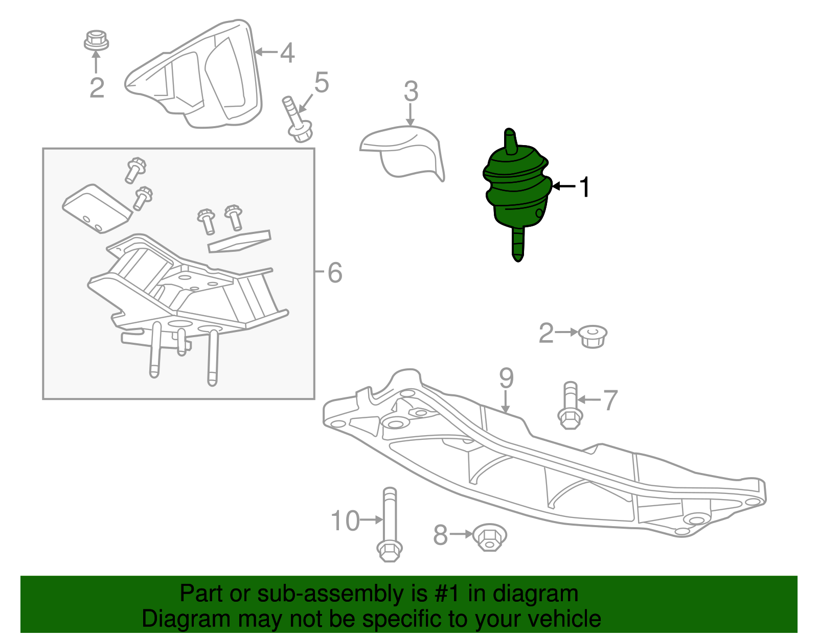 2012-2017 Chevrolet Caprice F (S)Mount 92276969 GM | GMPartsDirect.com